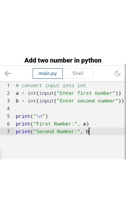 Python Program To Add Two Numbers Python Pythonprogramming Shorts Ytshorts Youtube 0551