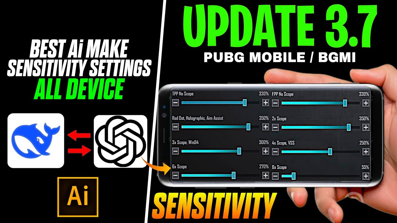 Ai ChatGPT Recommended PUBG/BGMI 3.7 Sensitivity Settings 2025! 🔥| Best ...