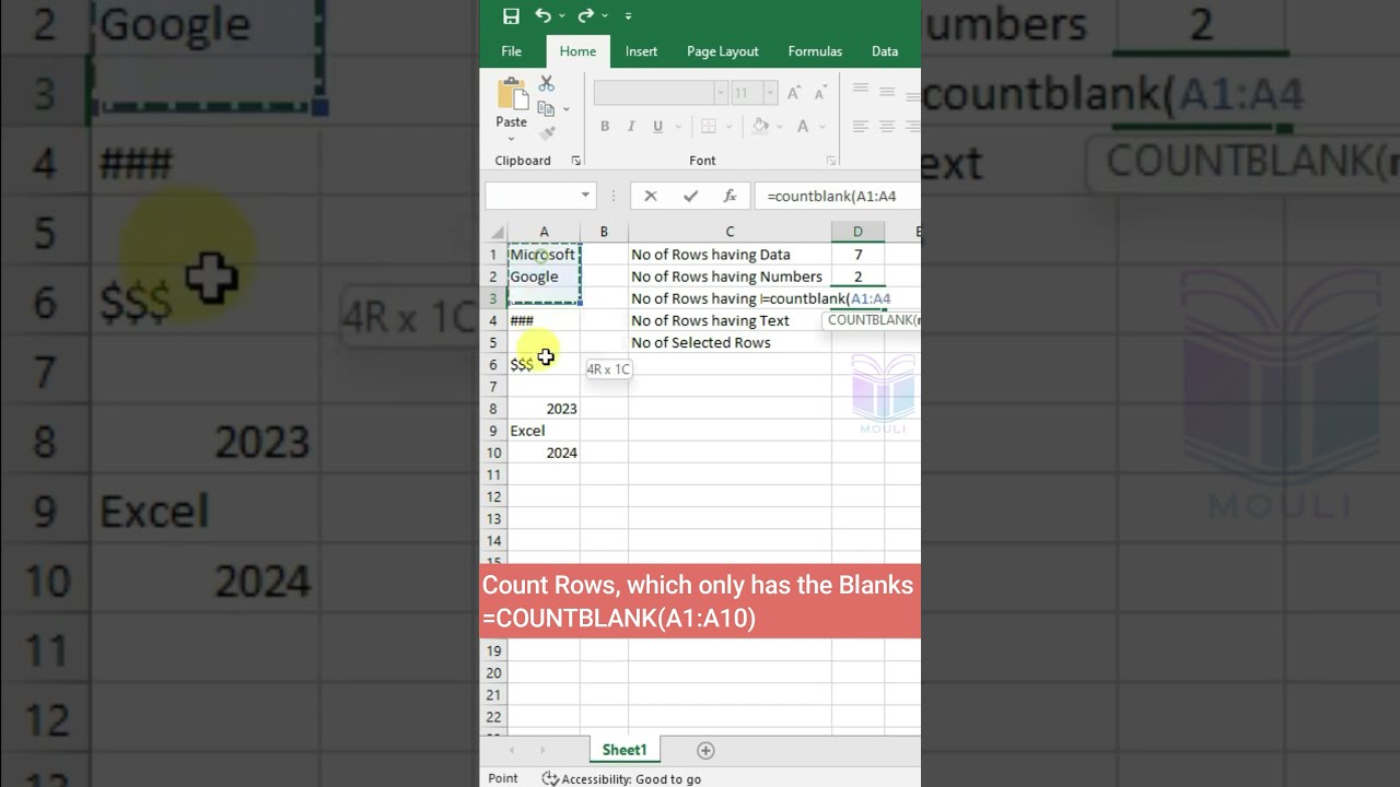 Counting Rows In Excel Learn How To Count Text Numerical Blank And Counting Rows In Excel Learn How To Count Text Numerical Blank And