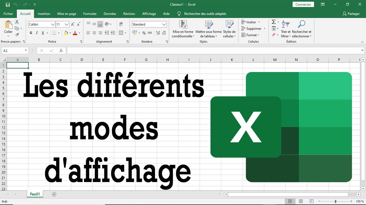 Les différents modes d'affichage avec Excel - YouTube