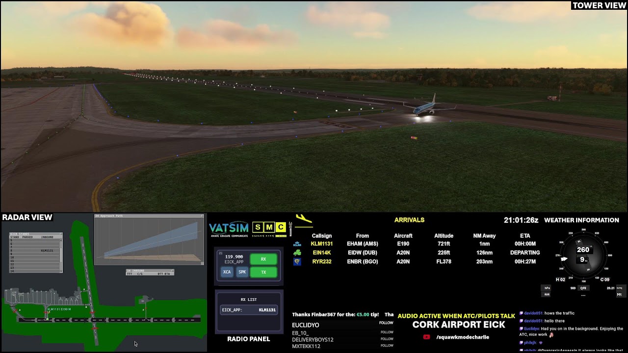 [VATSIM ATC] 🇮🇪 Cork Airport 🇮🇪 [EICK / Ireland], Live Stream 22/04 ...