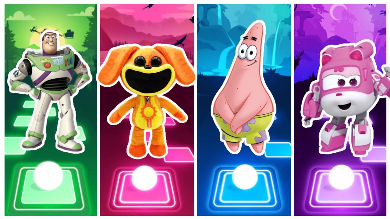 Buzz Lightyear 🆚 Smiling Critter 🆚 Patrick Star 🆚 Super Wings 💥 TILES ...