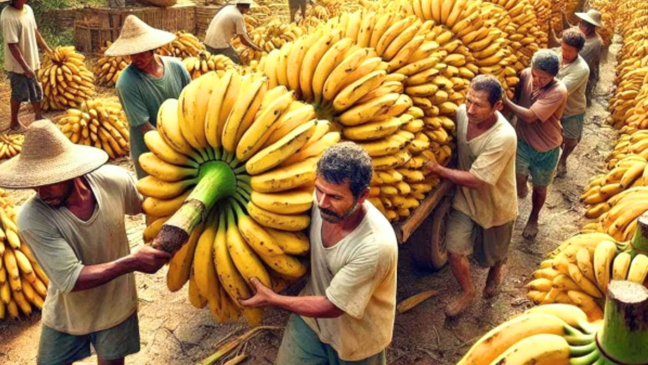 The Incredible Banana Supply Chain: Billions Harvested and Packed - YouTube
