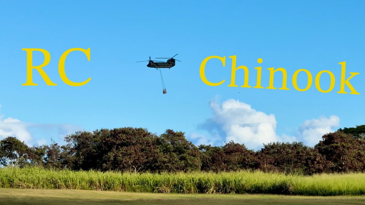 RC Chinook drops a package - YouTube