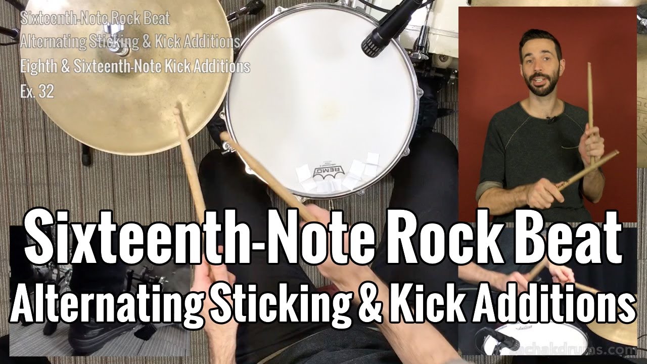 Two-Handed Sixteenth-Note Beats (Alternating Sticking) + Kick Additions ...