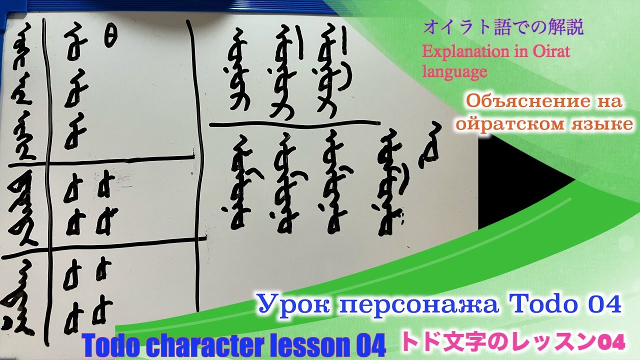トド文字レッスン04・オイラト語による解説/Урок персонажа Todo 04・Объяснение на ойратском ...