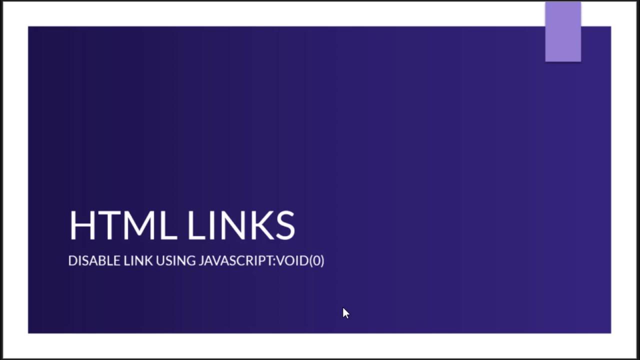 4 7 HTML Links Disable link using javascript - YouTube