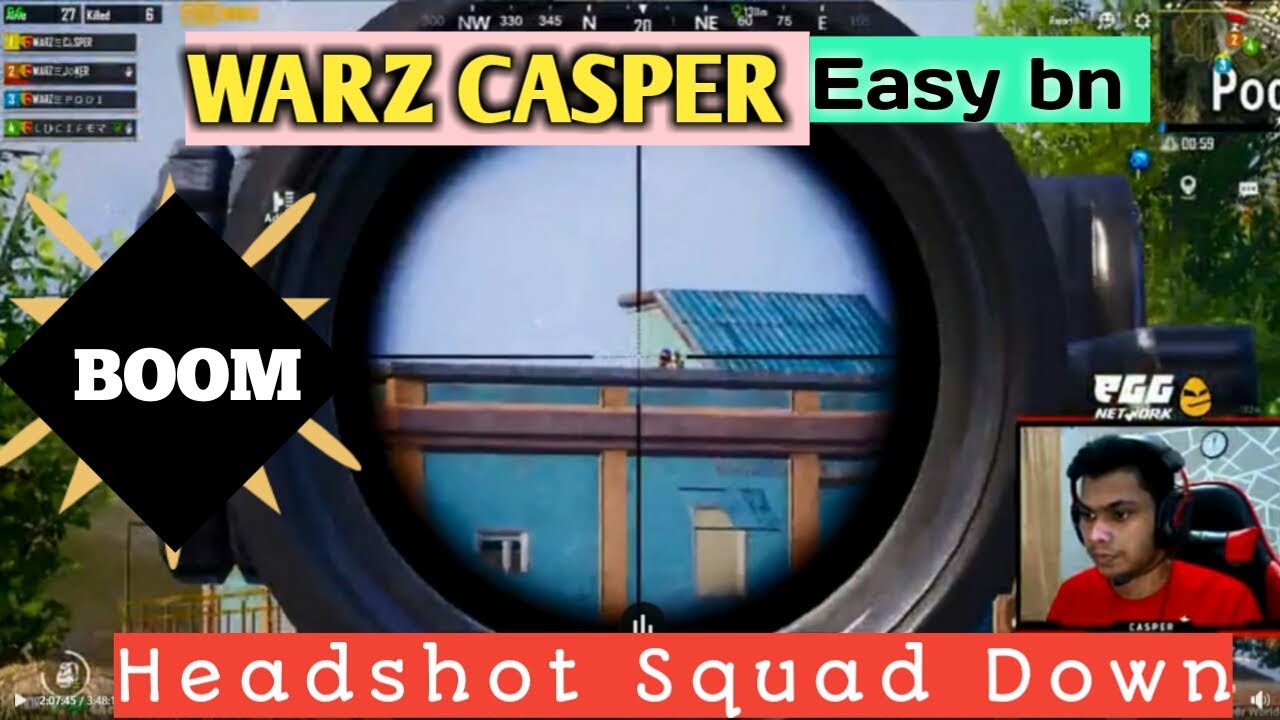 Casper Boom Head shot || WARZ CASPER || pubg mobile - YouTube