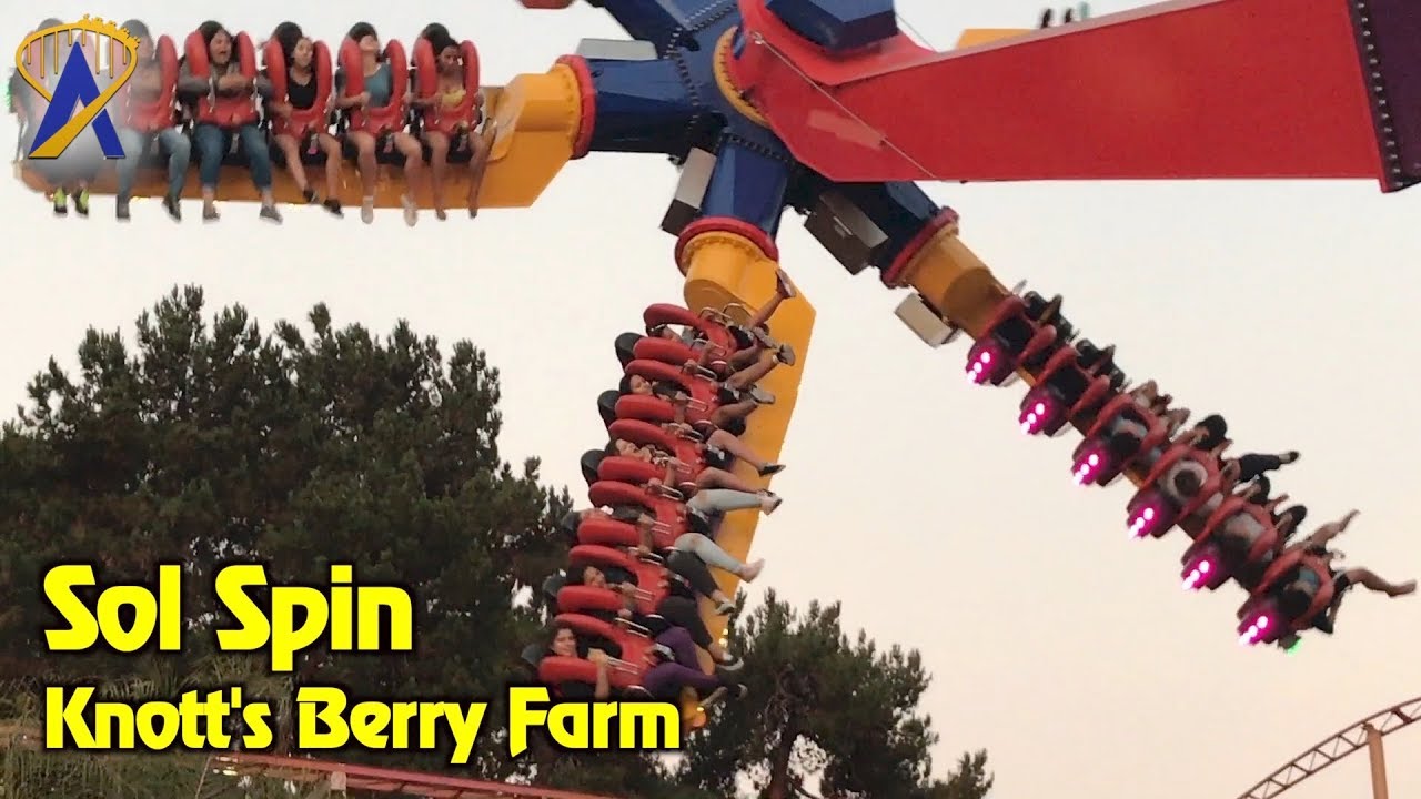 Sol Spin spinning thrill ride at Knott's Berry Farm - YouTube