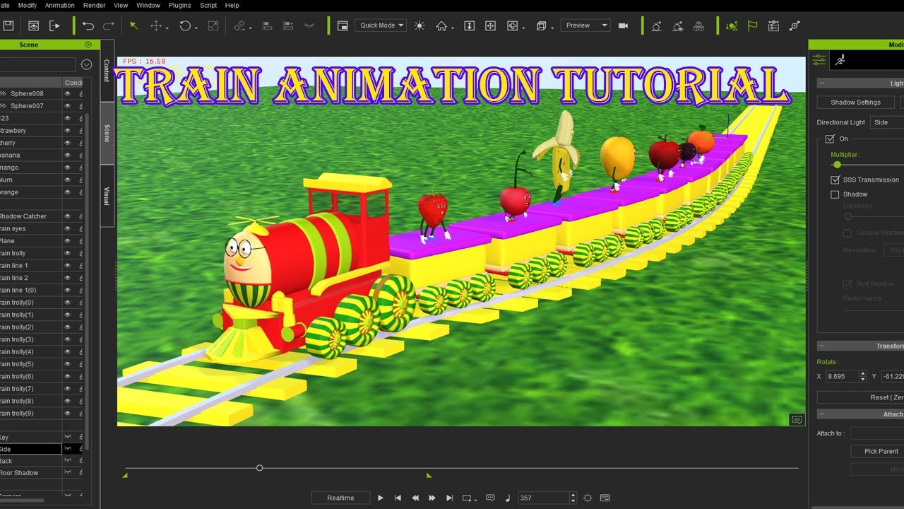 i clone 7 train Animation | i clone 8 Talking Train | Toon kids Train ...