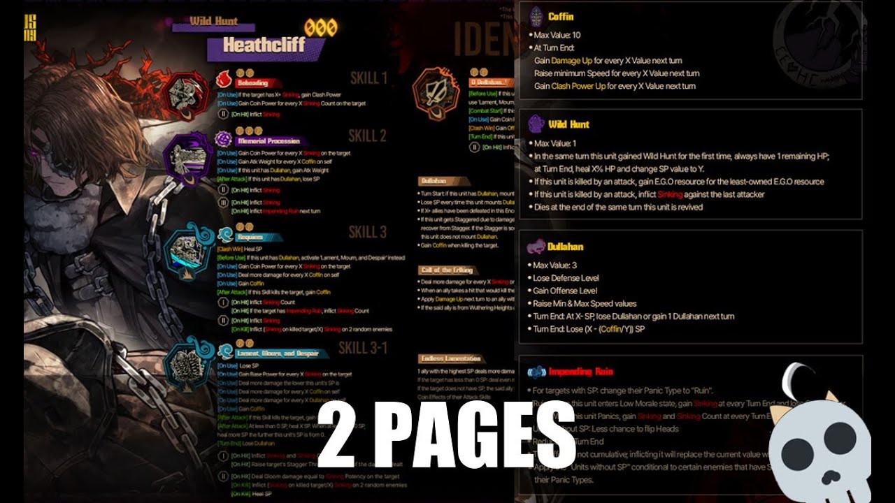 [Limbus Company] 2 Pages of Wild Hunt Heathcliff Kit Review - YouTube