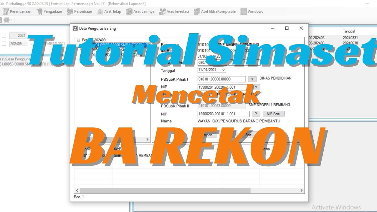 Tutorial Lengkap Cetak BA Rekon di Simaset | Panduan Praktis - YouTube