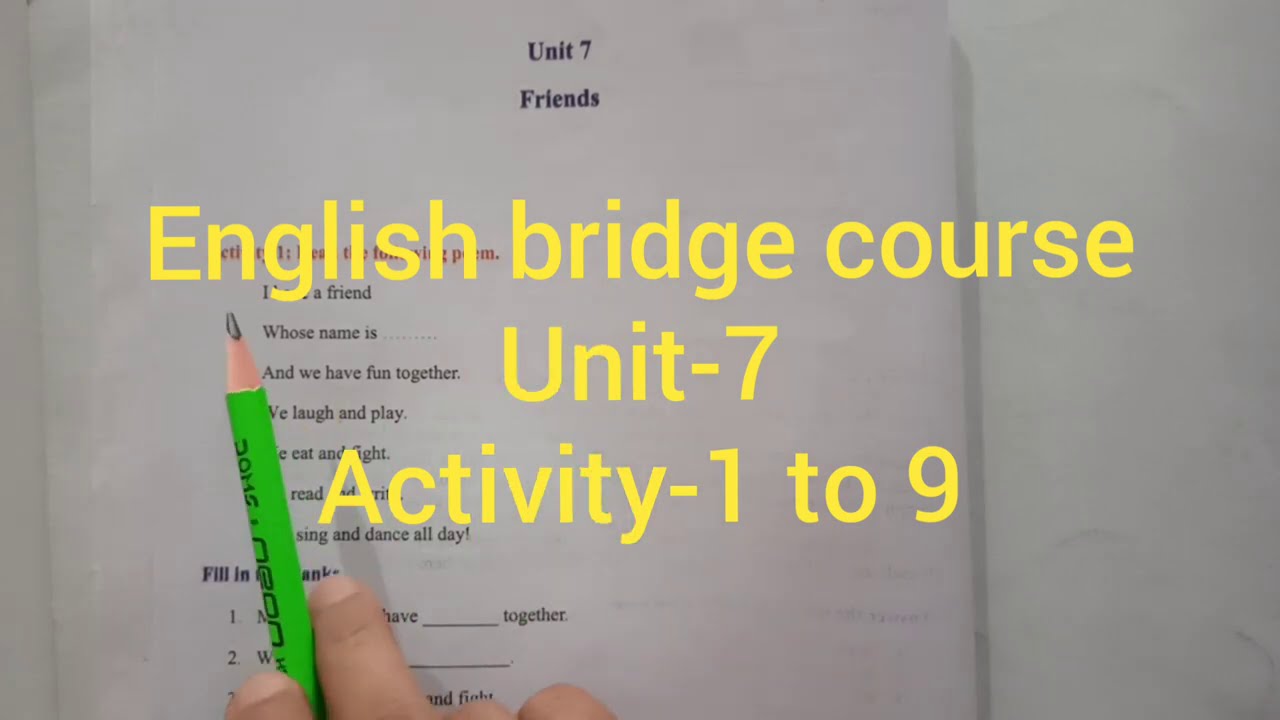 English bridge course Unit-7 |Activity- 1 to 9 | - YouTube