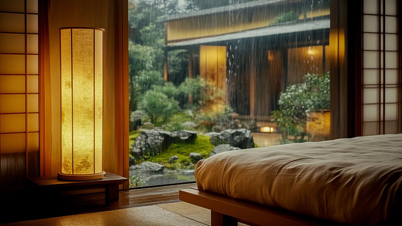 Rainy Morning in Japan | Peaceful Japanese Garden Ambiance for Sleep ...