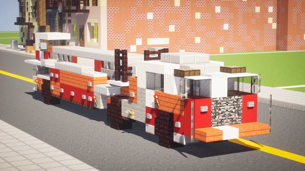 Minecraft NYC FDNY Tiller Ladder Fire Truck Tutorial - YouTube