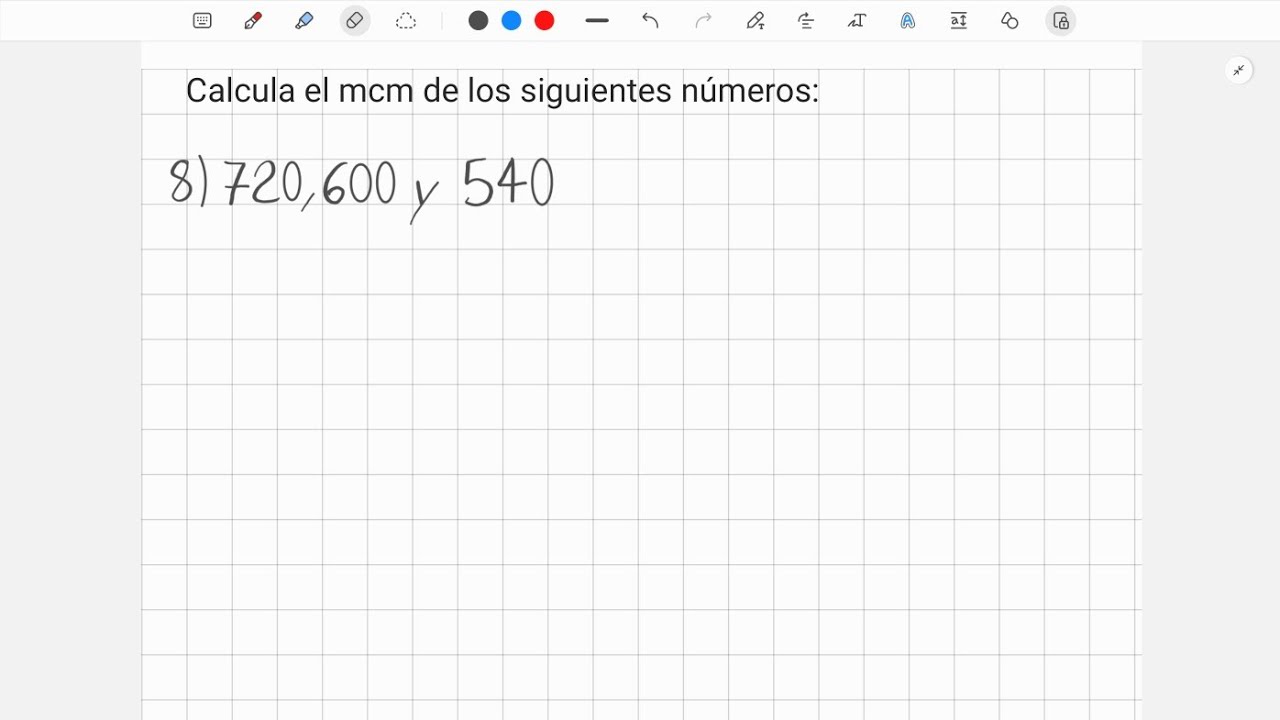 Mínimo Común Múltiplo(720, 600 y 540 ) │MCM | Problema 8 - YouTube