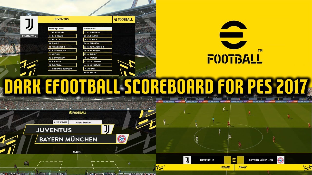PES 2017 | New Dark eFootball Scoreboard By Zuulkifar - YouTube
