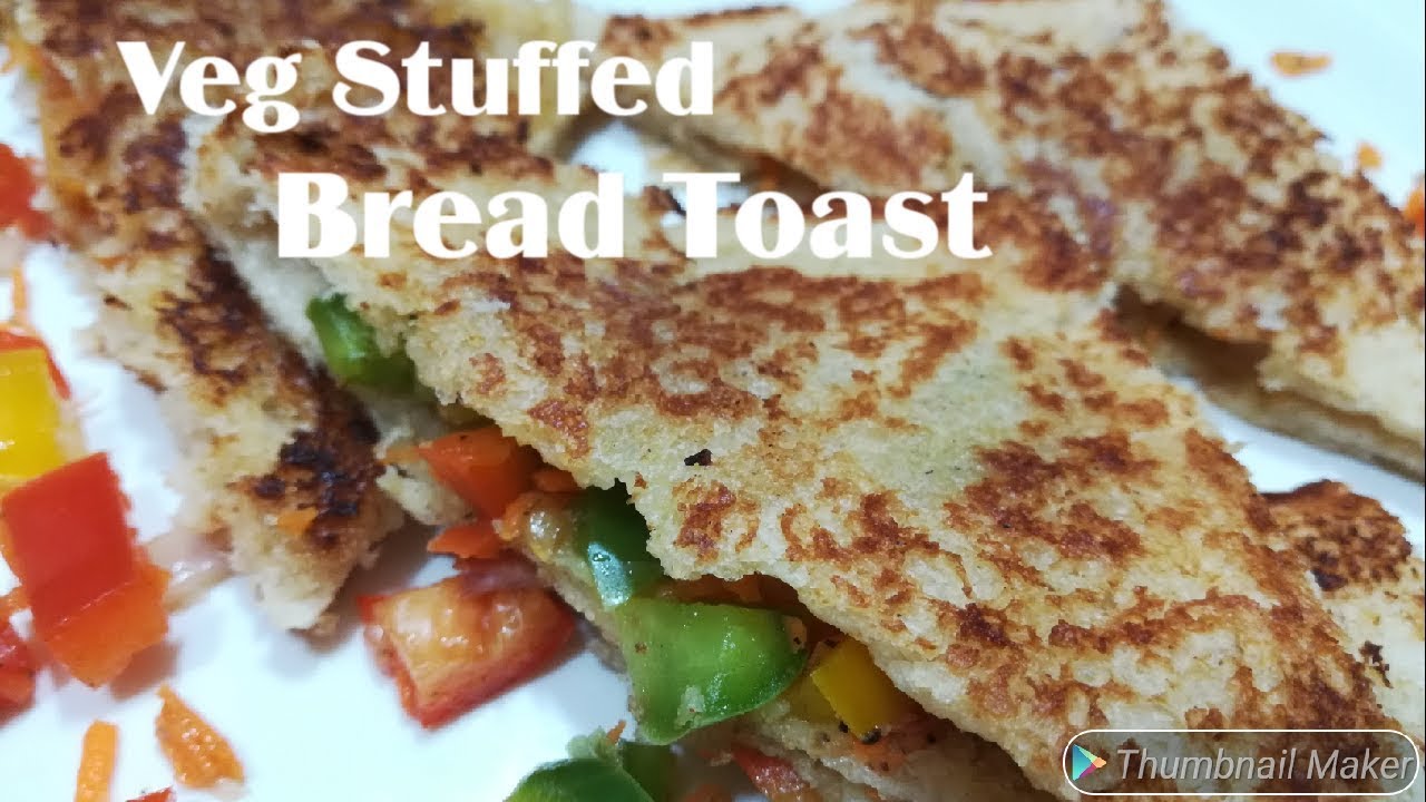 Veg Stuffed Bread Toast(English subtitles) | Easy Breakfast | Quick ...