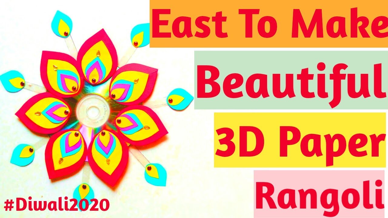 How To Make 3D Paper Rangoli | Craft Box #Diwali2020 - YouTube