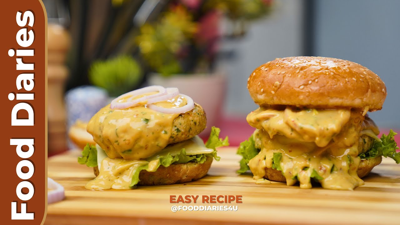 How to make Chicken Cheese Burger Step by Step guide #burger - YouTube