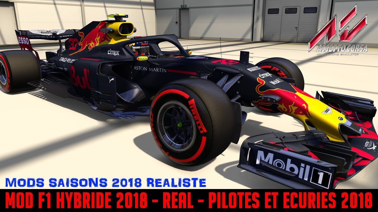 MOD REALISTE F1 HYBRIDE 2018 - ASSETTO CORSA - YouTube