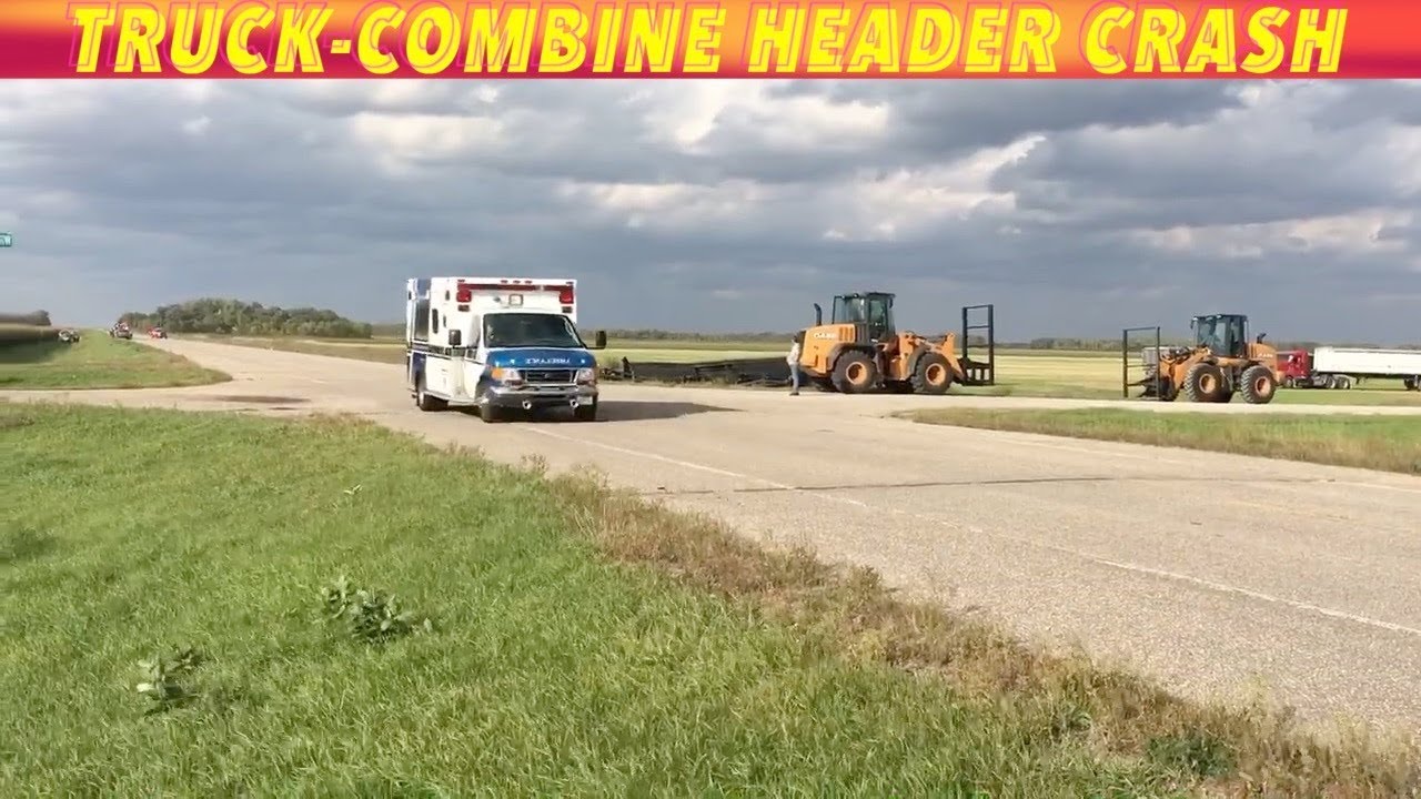 Crash Between Truck & Combine Header In Polk County - YouTube