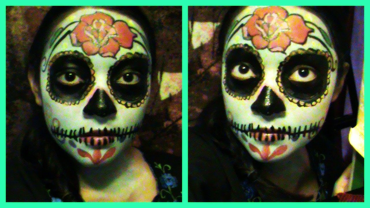 Day of the Dead face paint tutorial #1 - YouTube