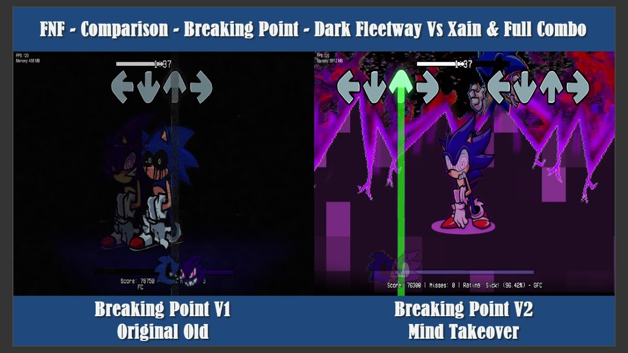 FNF - Comparsion - Breaking Point - Dark Fleetway Vs Xain & Fullcombo ...