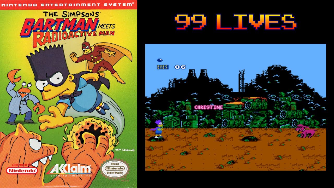 The Simpsons: Bartman Meets Radioactive Man / Cheat 99 Lives (Nintendo ...