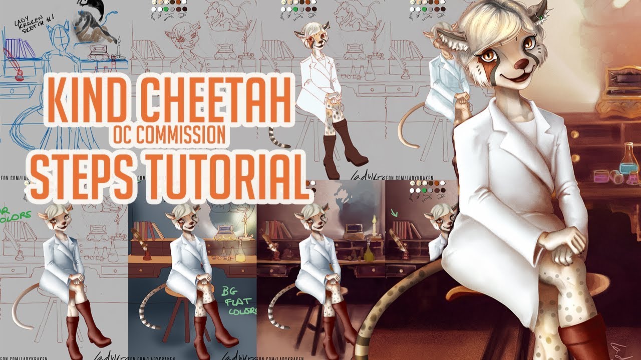 Kind Cheetah OC Furry Anthro Character - Commission - Steps Digital ...