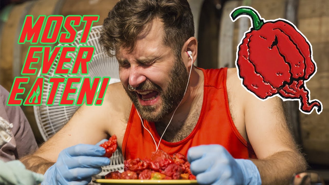 164 Carolina Reaper Pepper! Carolina Reaper Eating World Record! - YouTube
