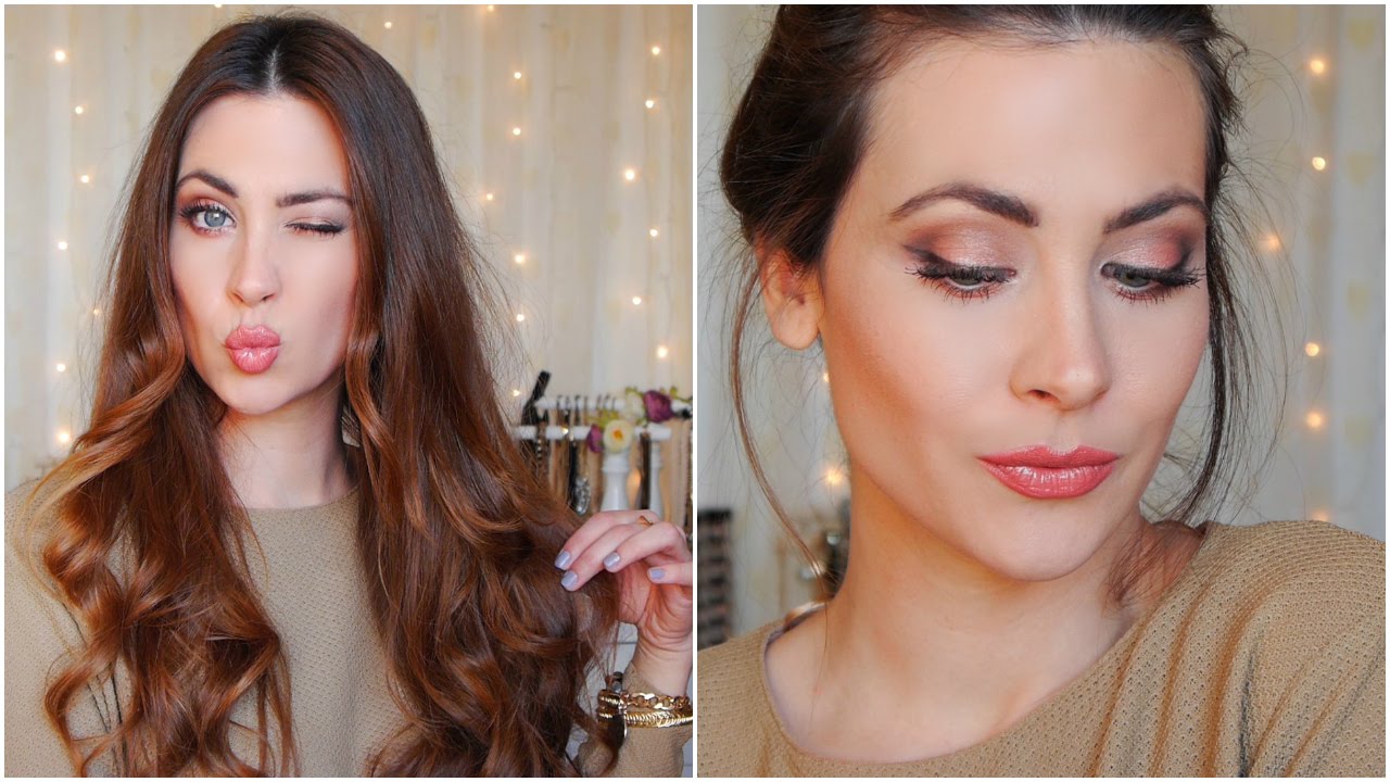 GET READY WITH ME! Maquillaje y peinado Elegante. Ondas Naturales ...