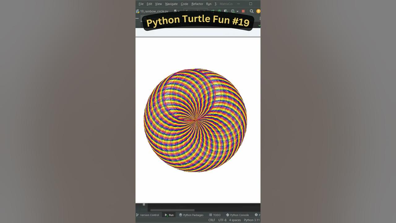 Python Turtle Fun #19 | Creating a Stunning Rainbow Circle with Python Turtle! 🌈🐢 #matrixcode ...