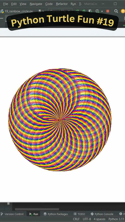 Python Turtle Fun #19 | Creating a Stunning Rainbow Circle with Python Turtle! 🌈🐢 #matrixcode ...