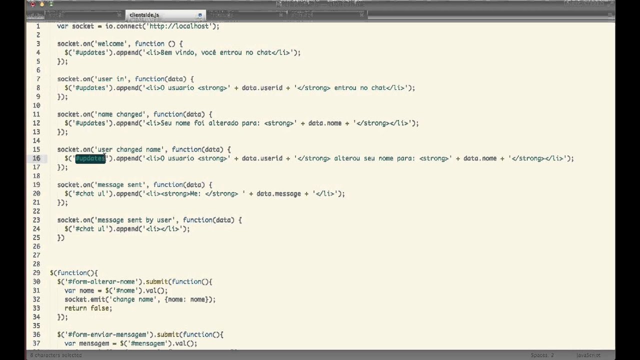 Nodejs Tutorial Chat Em Tempo Real Parte 3 Youtube