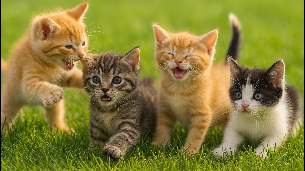 Happy Kittens Playing Together – Relaxing Cat Sounds & Adorable Moments ...