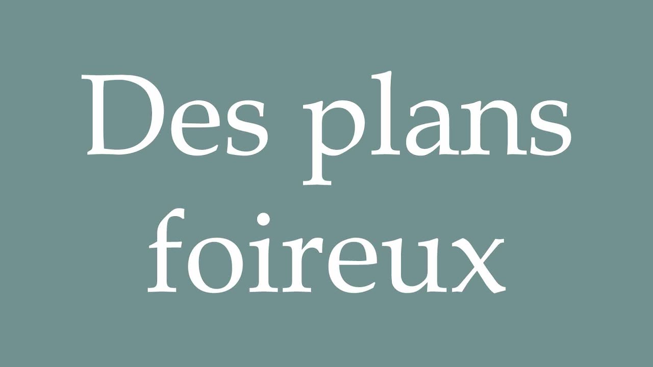 How to Pronounce ''Des plans foireux'' (Some lousy plans) Correctly in ...