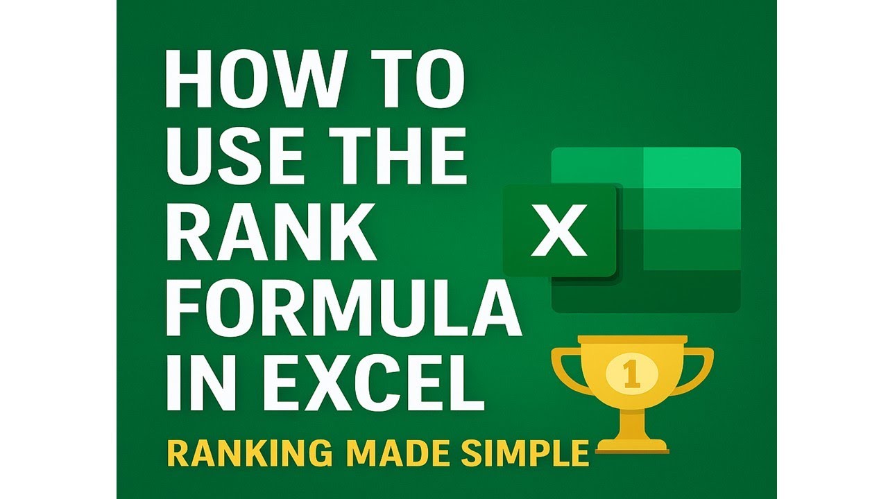 How To Use The Rank Formula In Excel YouTube How To Use The Rank Formula In Excel YouTube