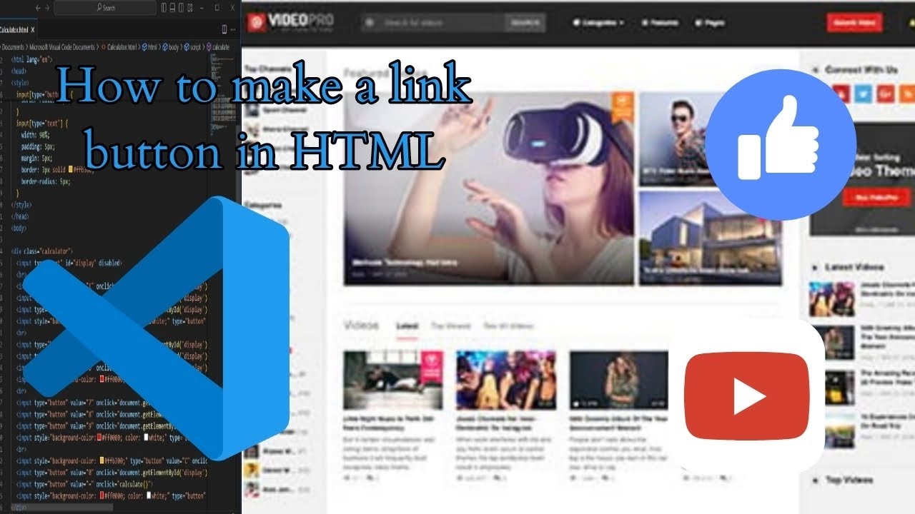 How to make a link button in HTML Language. - YouTube