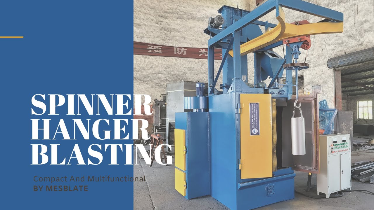 Spinner hanger shot blasting machine - YouTube