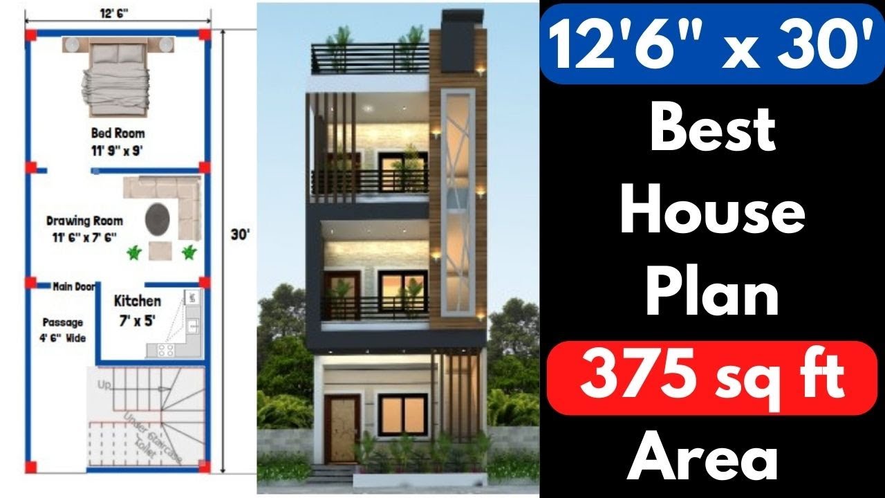 12’6” x 30 House Plan | 12’6”*30 House Plan | 12’6”x30 House Design ...