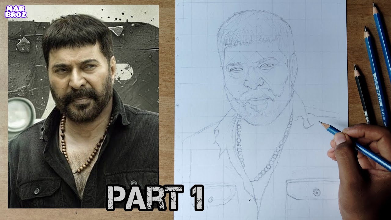 TURBO Mammootty Drawing | Part 1 - Outline | MAR BROZ | Malayalam - YouTube
