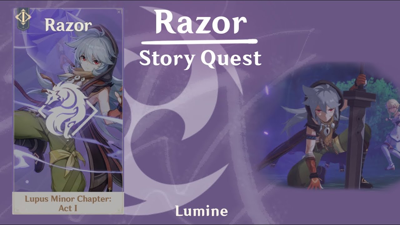 Genshin Impact | Razor Story Quest | Cinematic Cutscene | Lumine ...