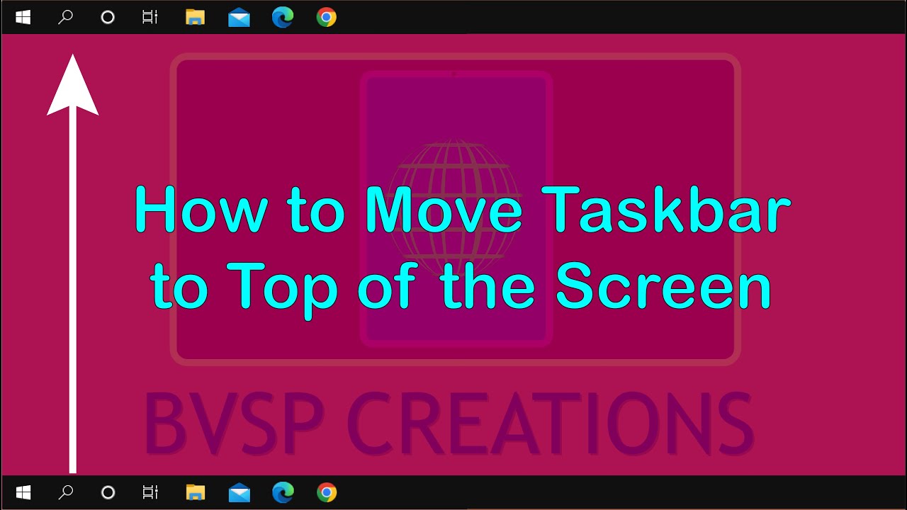 How to move taskbar to top of the screen | Change taskbar location in ...