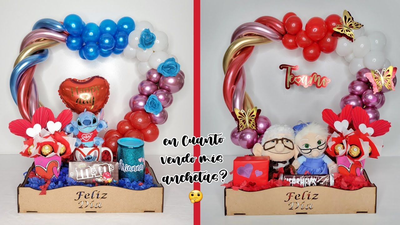 ANCHETAS PARA AMOR Y AMISTAD *2 IDEAS / ARREGLO CON GLOBOS/ EN QUE ...
