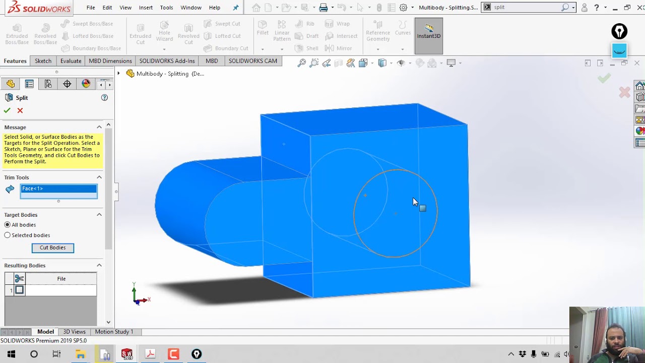 2 Multibody Parts in solidworks شرح - YouTube