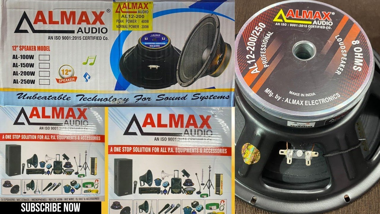 ALMAX AUDIO 12" 200 WATT SPEAKER HEAVY MID BASS #speaker #ALMAX# ...
