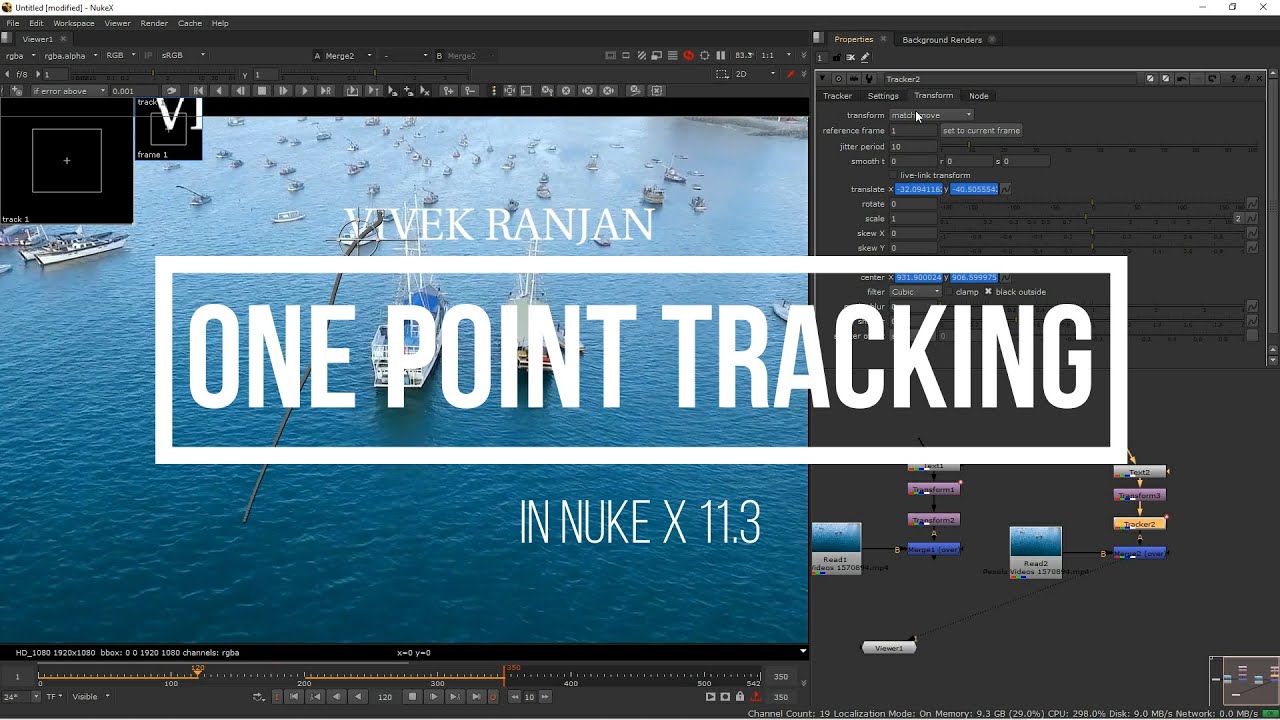 How to Motion TRACK Text, One Point TRACKING in Nuke X 11.3 in Hindi ...