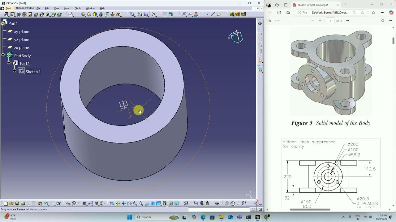Catia For Beginners || Learn How To Sketch In Catia |How to Use Pad Command In Catia | Catia ...