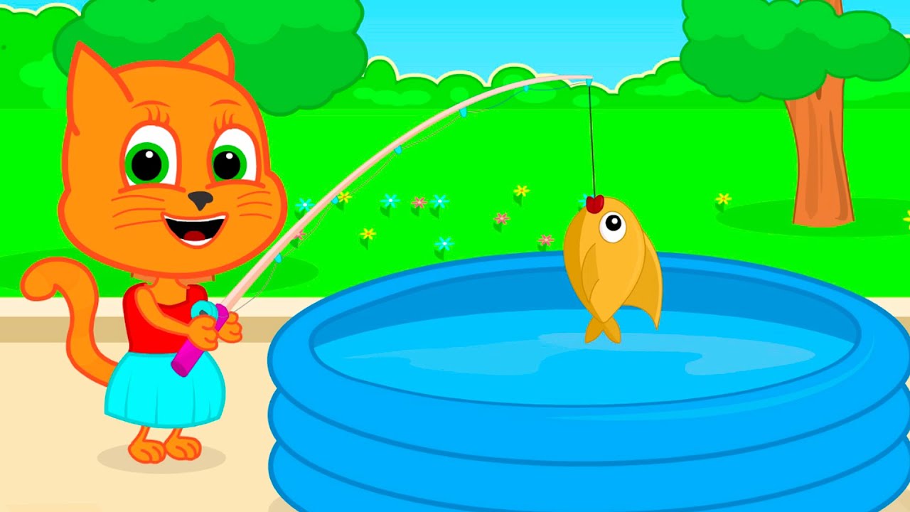 Cats Family in English - Magic Fish Cartoon for Kids - YouTube